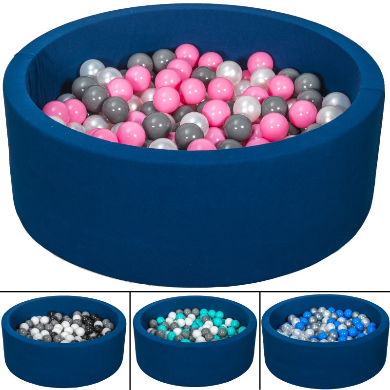 Navy blue ball pit + 300 balls Balls colours black,white,blue,grey